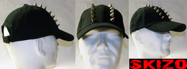 Gorra Skizo Con Cresta De 2 Filas De Pinchos Grandes